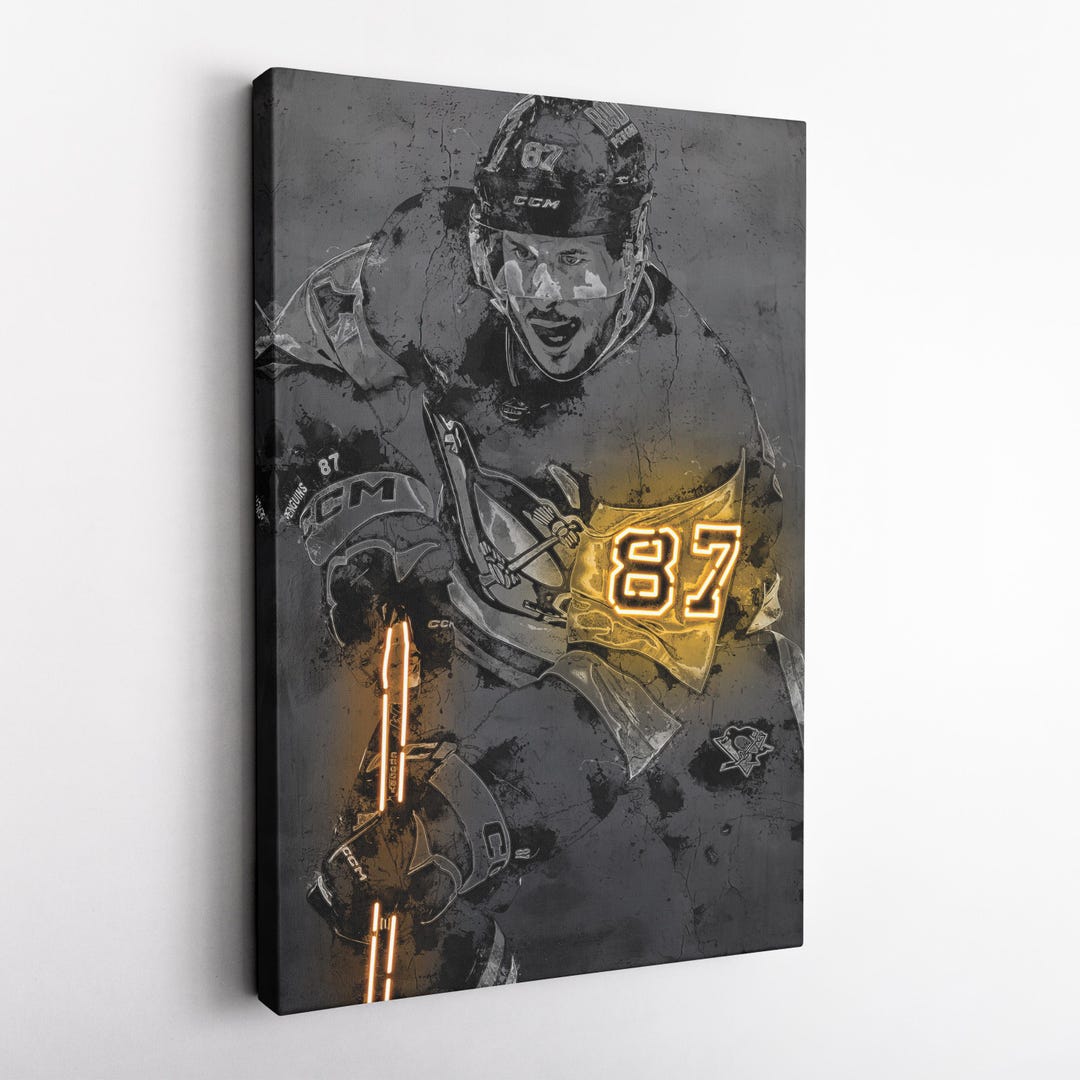 Sidney Crosby Poster Neon Pittsburgh Penguins Hockey Hand Made Poster ...