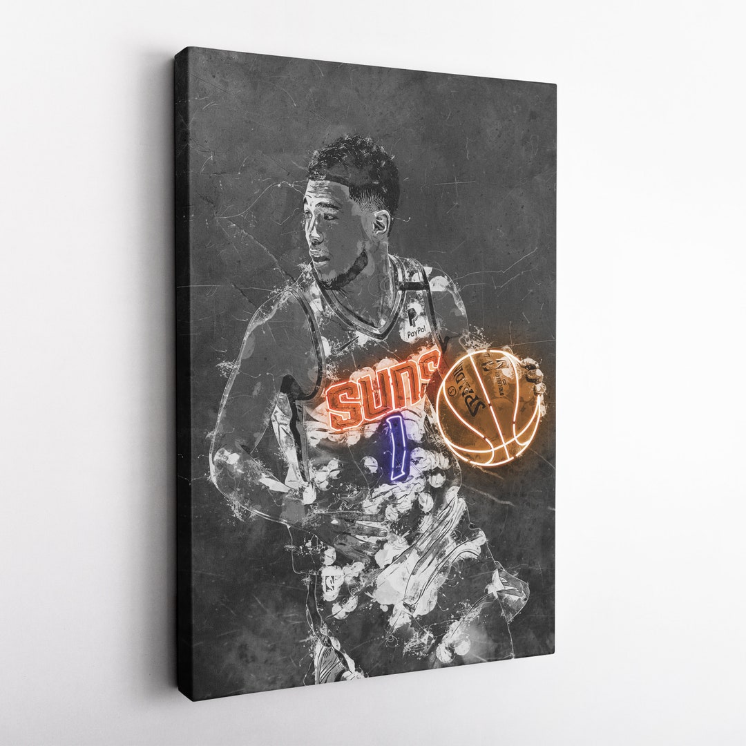 Devin Booker Poster Neon Phoenix Suns Basketball Hand Made Poster ...