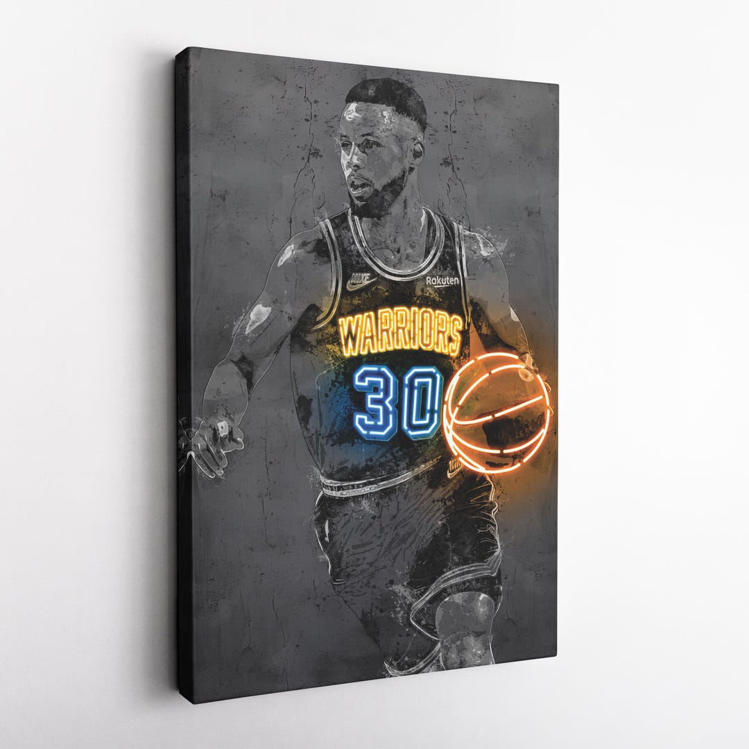 Stephen Curry Poster Neon Effect Golden State Warriors Basketball Hand ...