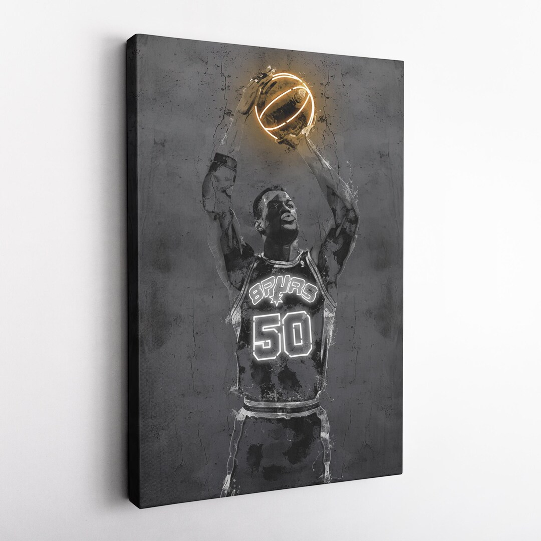 David Robinson Poster Neon San Antonio Spurs NBA Hand Made Poster ...