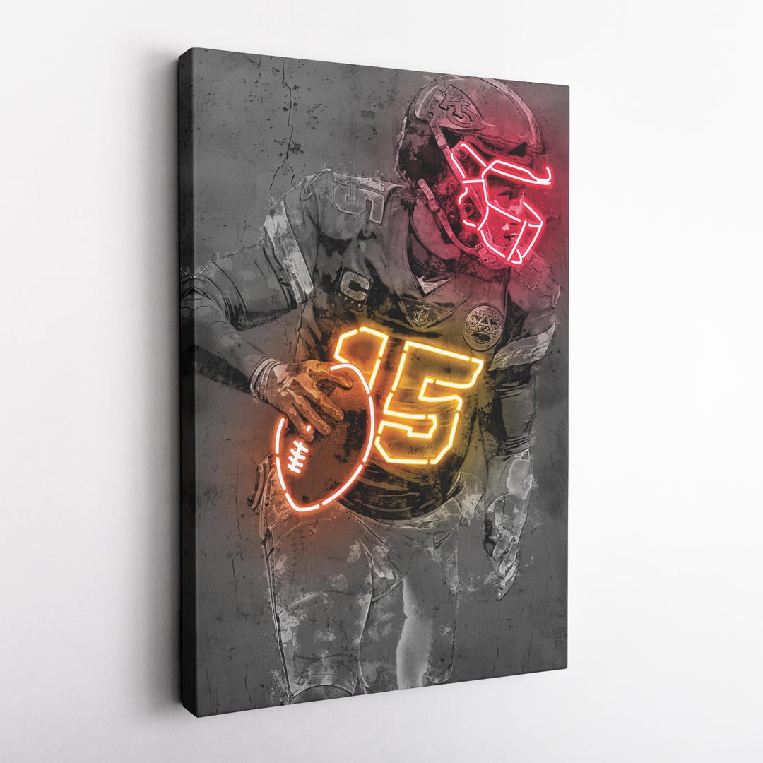 Patrick Mahomes Poster Neon Kansas City Chiefs Football Hand Made ...