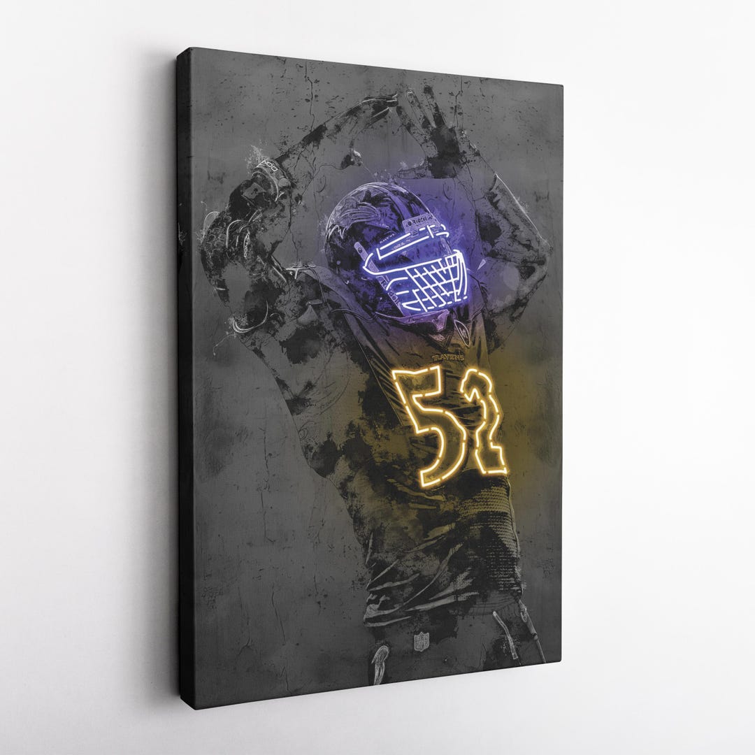 Ray Lewis Poster Neon Baltimore Ravens NFL Hand Made Poster Canvas ...