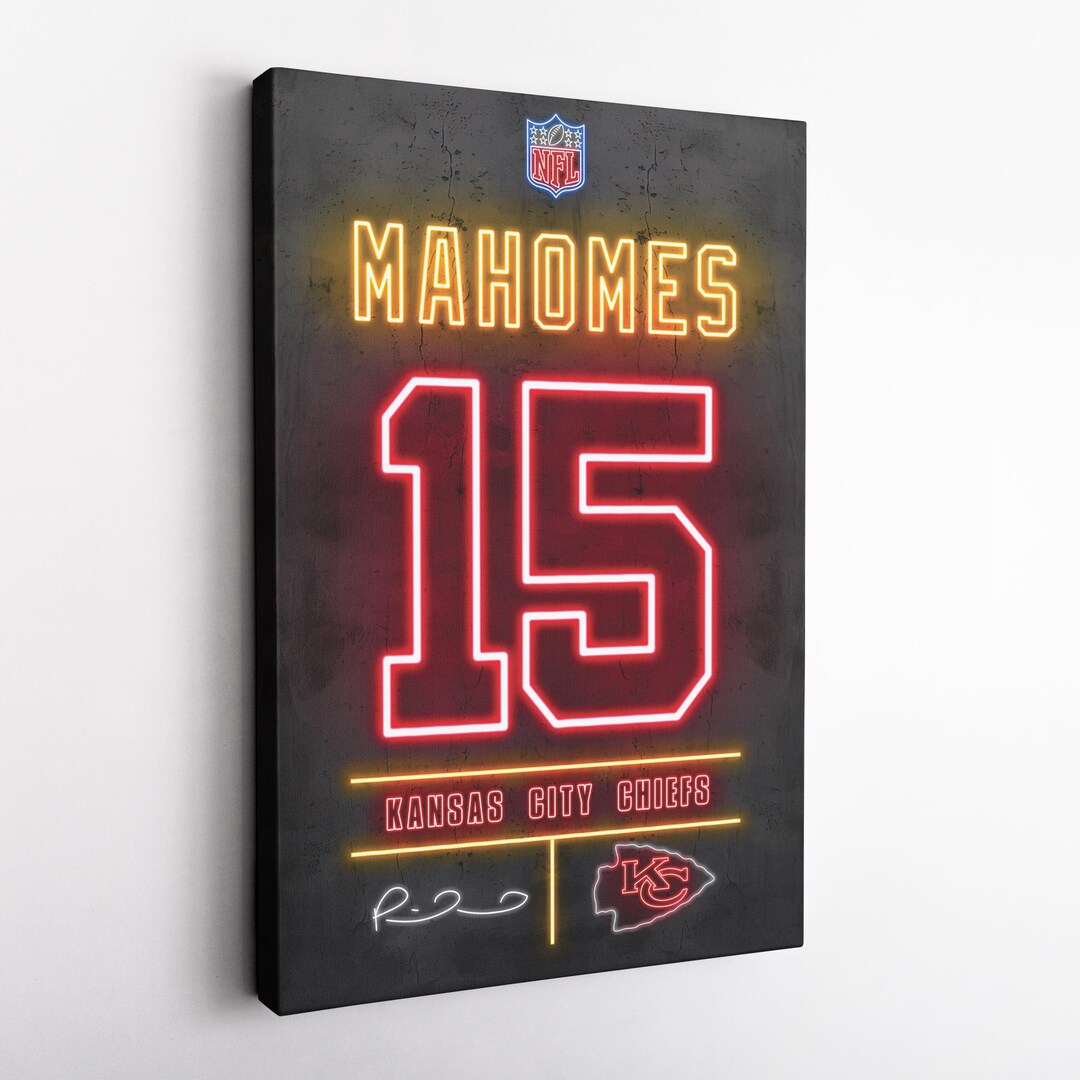 Patrick Mahomes Kansas City Chiefs Jersey Neon Art Canvas Print - NFL ...