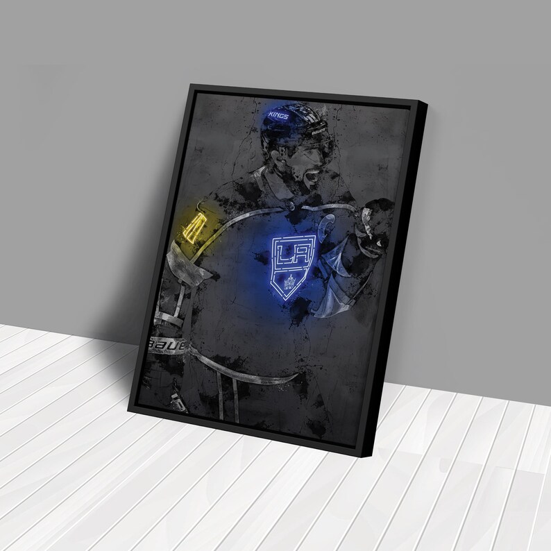 Anze Kopitar Poster Neon Los Angeles Kings NHL Hand Made Poster Canvas ...