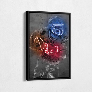 Stefon Diggs Poster Neon Buffalo Bills NFL Hand Made Poster Canvas ...