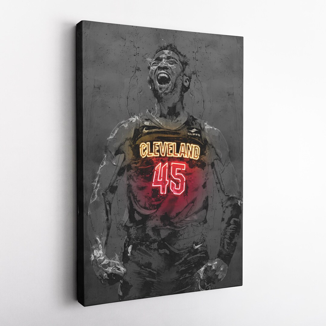 Donovan Mitchell Poster Neon Cleveland Cavaliers NBA Hand Made Poster ...