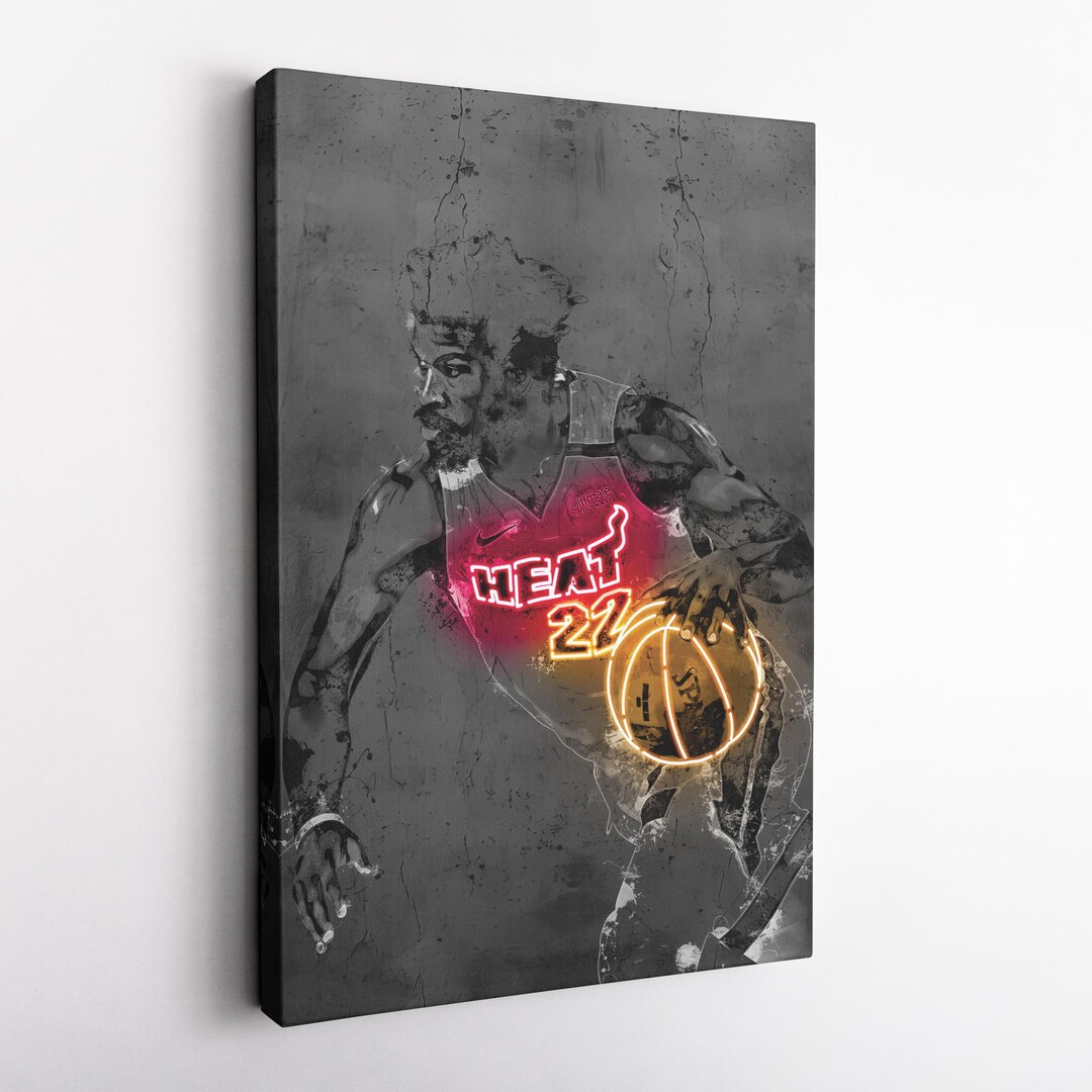 Jimmy Butler Poster Neon Miami Heat Basketball Hand Made Poster Canvas ...