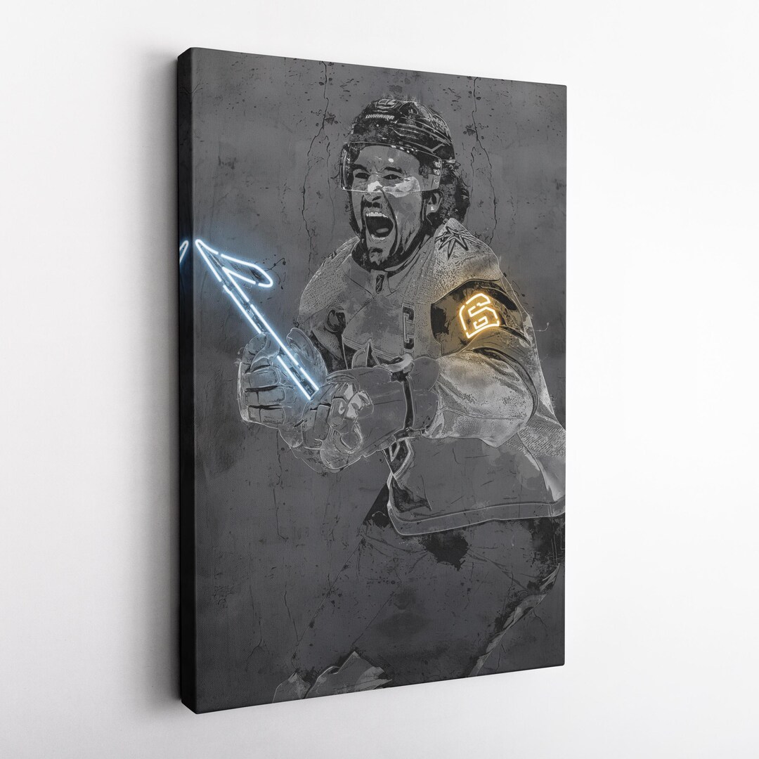 Mark Stone Poster Neon Vegas Golden Knights NHL Hand Made Poster Canvas ...