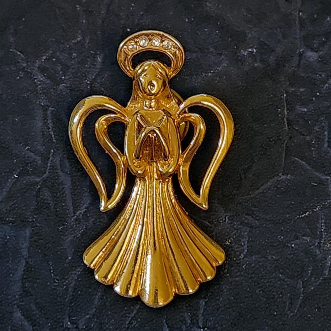 Vintage Avon Gold Tone Angel Pin, Cherub Brooch, Guardian Angel Jewelry ...