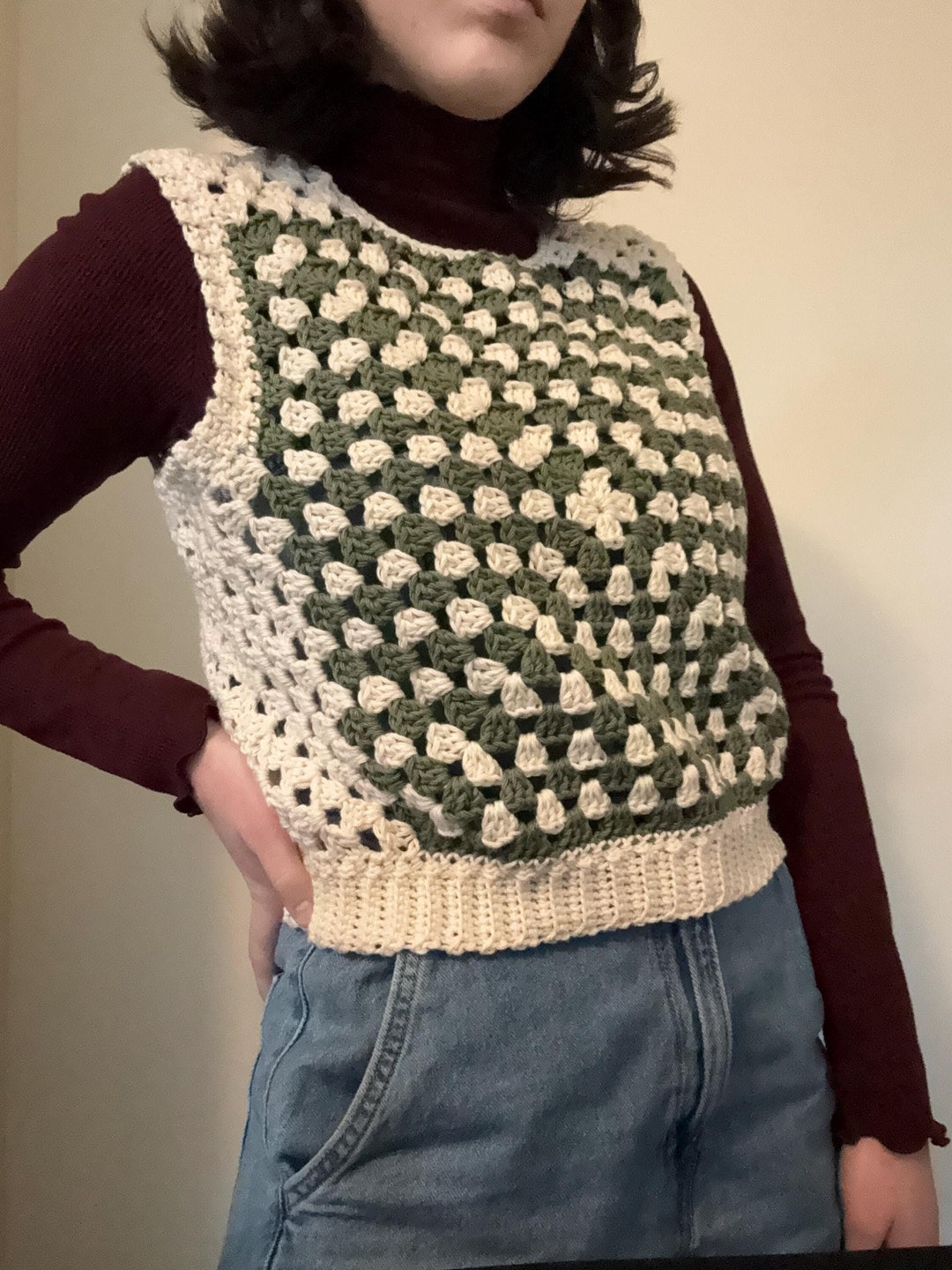 Crocheted Granny Square Vest - Etsy