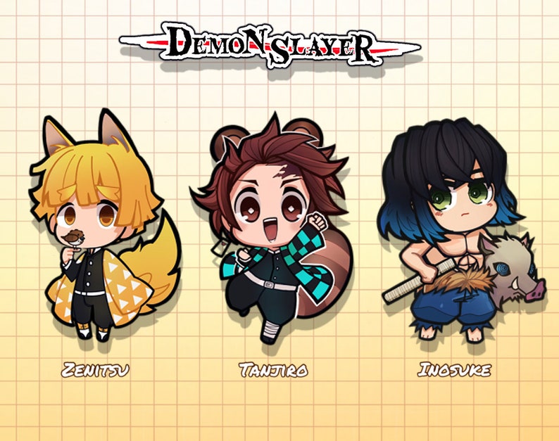 Sticker Pack Kimetsu No Yaiba Demon Slayer Tanjiro Inosuke Zenitsu ...