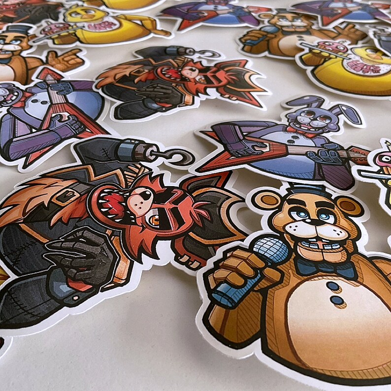 Stickers Pack Five Nights - FOXY Freddy Bonny and CHICA - Etsy