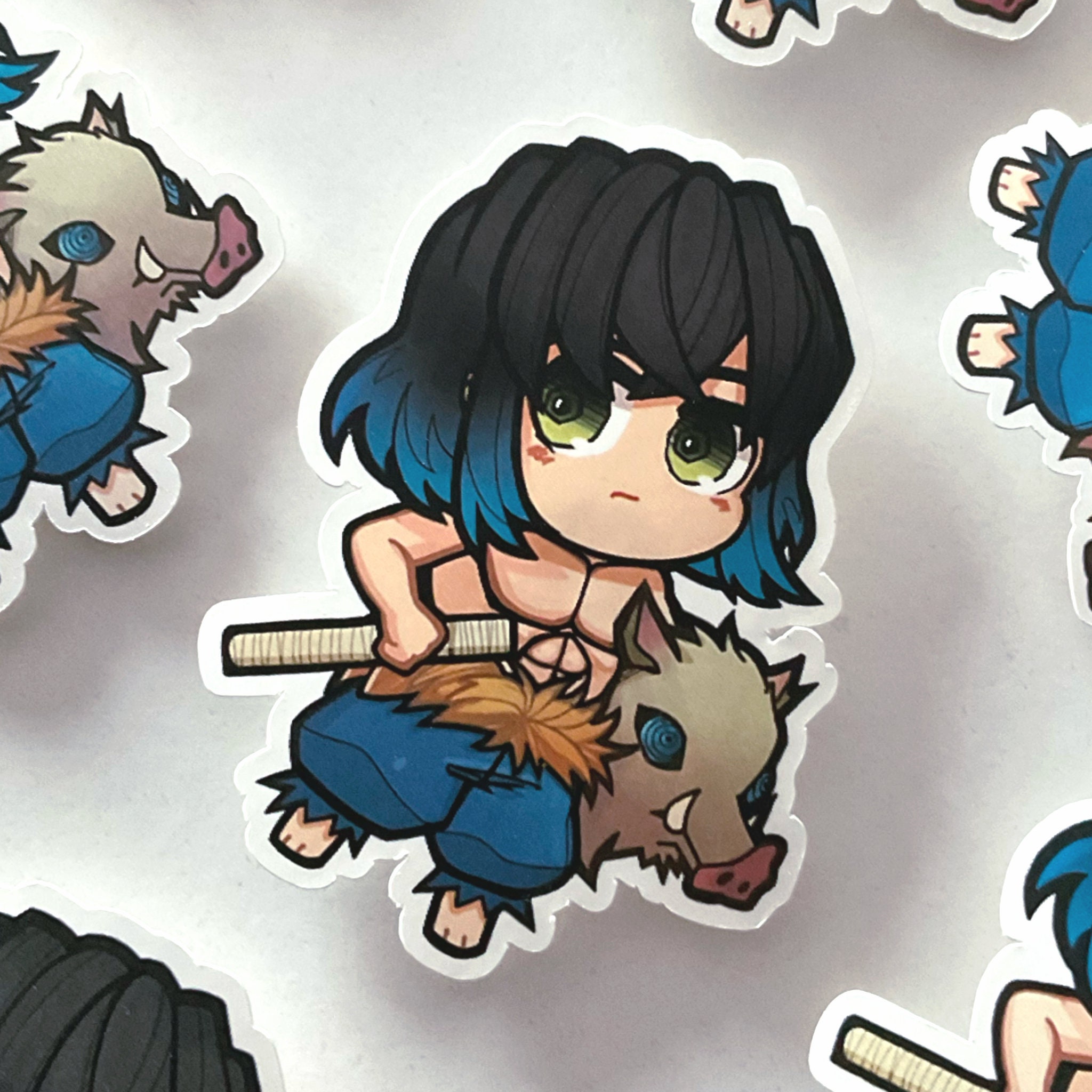 Sticker Pack Kimetsu No Yaiba Demon Slayer Tanjiro Inosuke Zenitsu ...