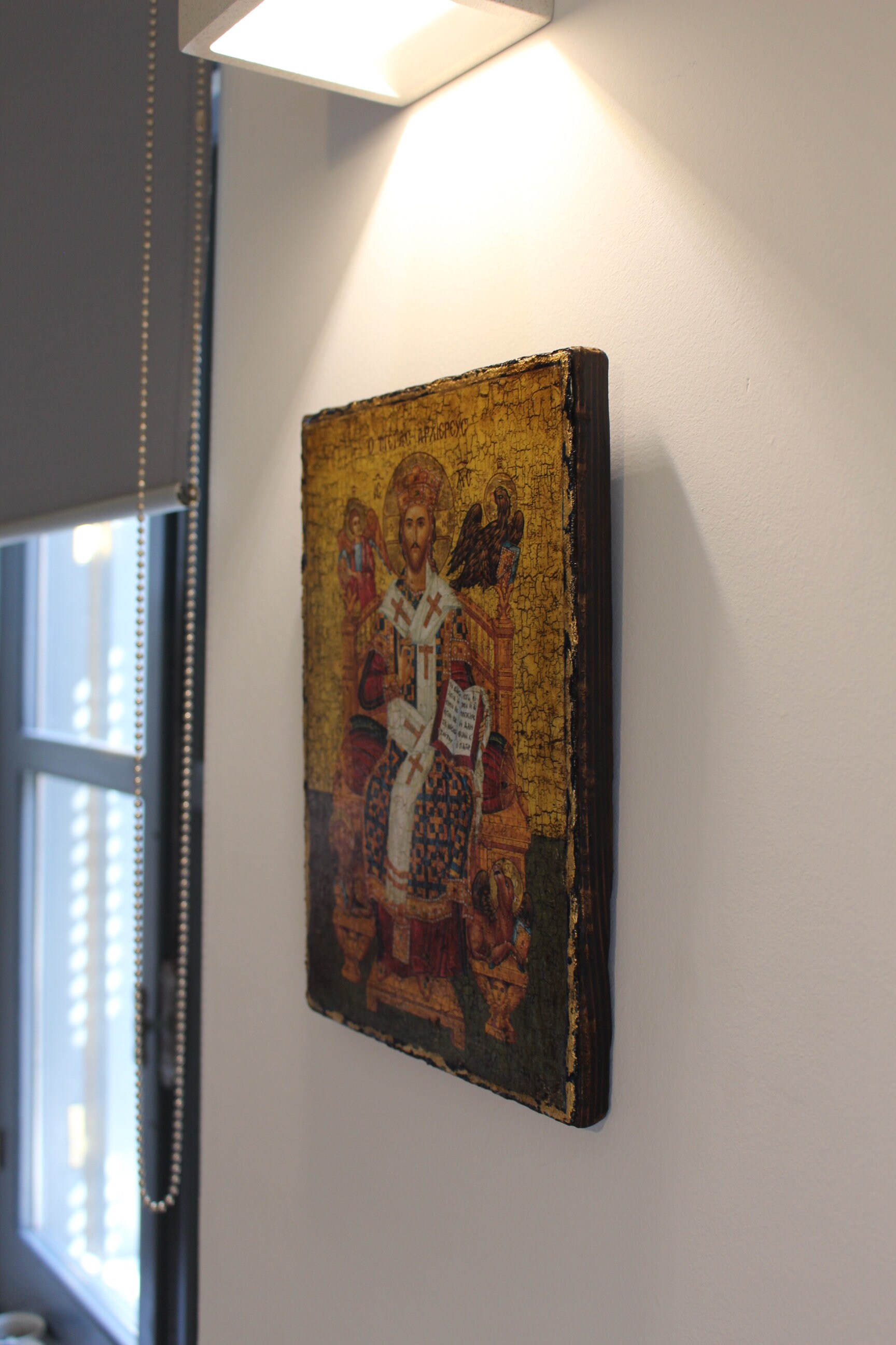 Jesus Christ, the Great High Priest Icon, Handcrafted on Crackled ...