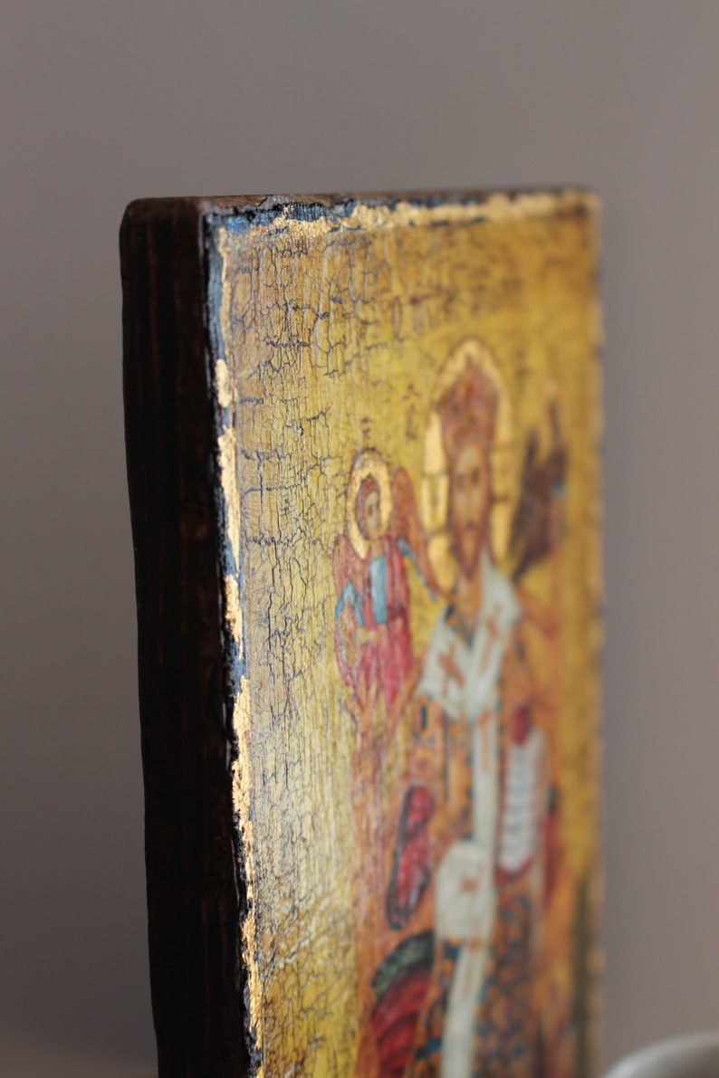 Jesus Christ, the Great High Priest Icon, Handcrafted on Crackled ...