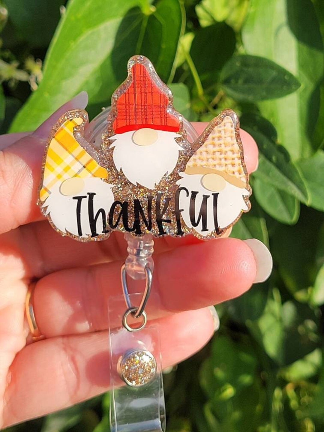 Thankful Gnomes Badge Reel / Nurse Badge Reel / Teacher Badge Reel ...