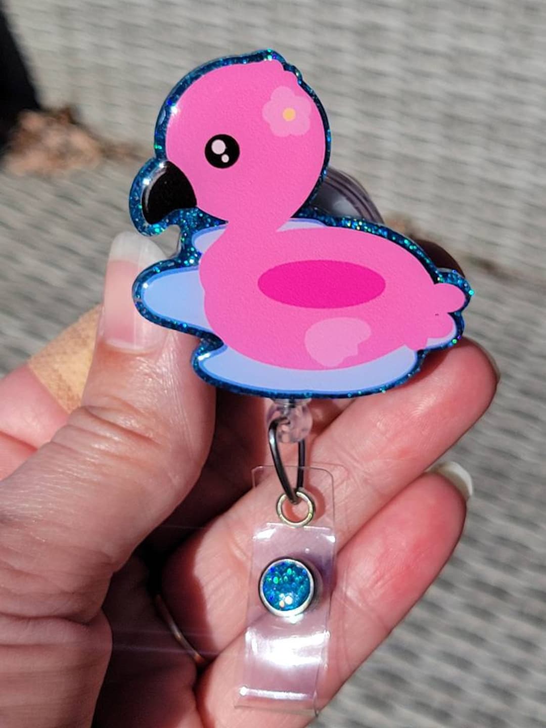 Flamingo Pool Float Badge Reel / Nurse Badge Reel / Teacher Badge Reel ...