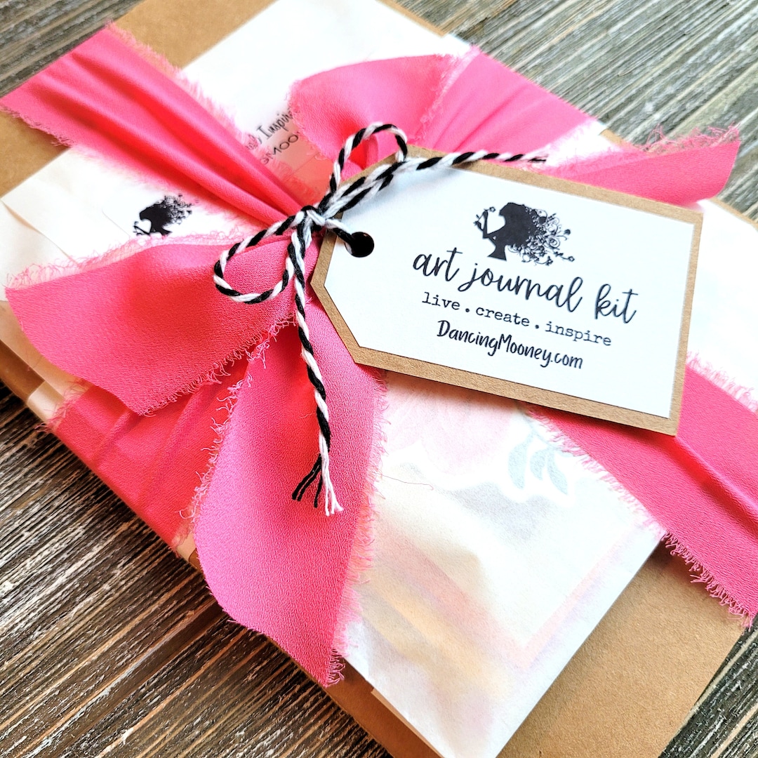 Yellow Pink Peach . Art Journal Kit . Collage Art Kit . Junk Journal ...