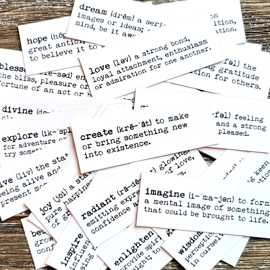 30 Pcs . Dictionary Stickers . Definition Word Stickers . Inspirational ...