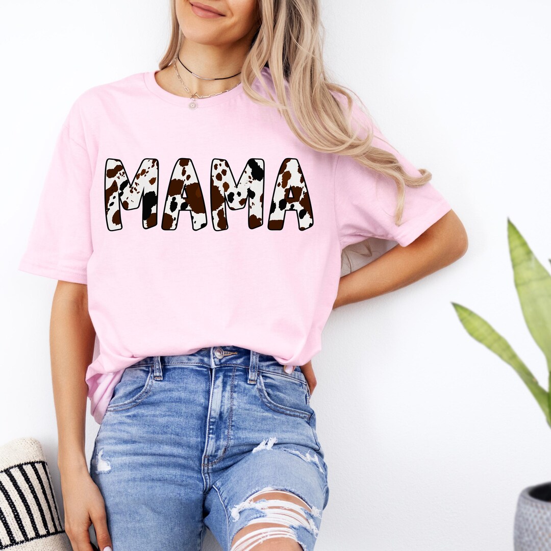 Cow Print Mama Sublimation Design, PNG File, Print for T-shirts ...