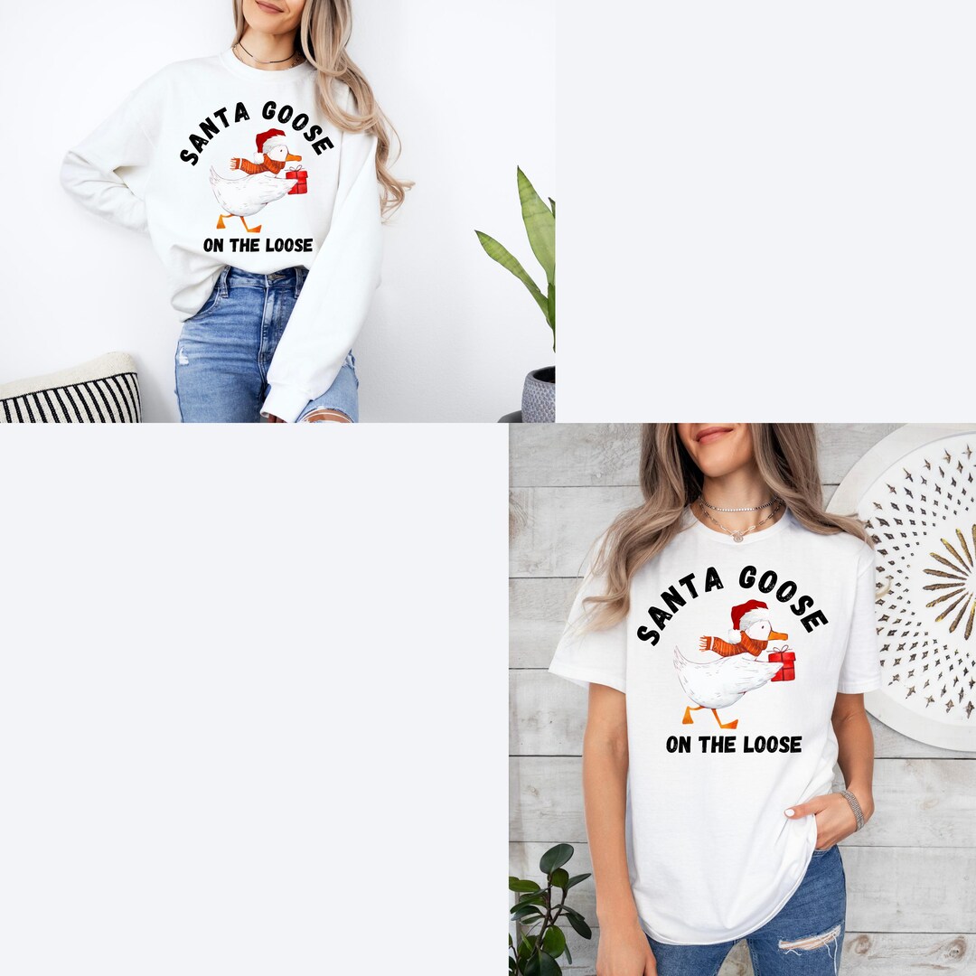 Santa Goose on the Loose Design Png, Sublimation, Trendy Christmas ...