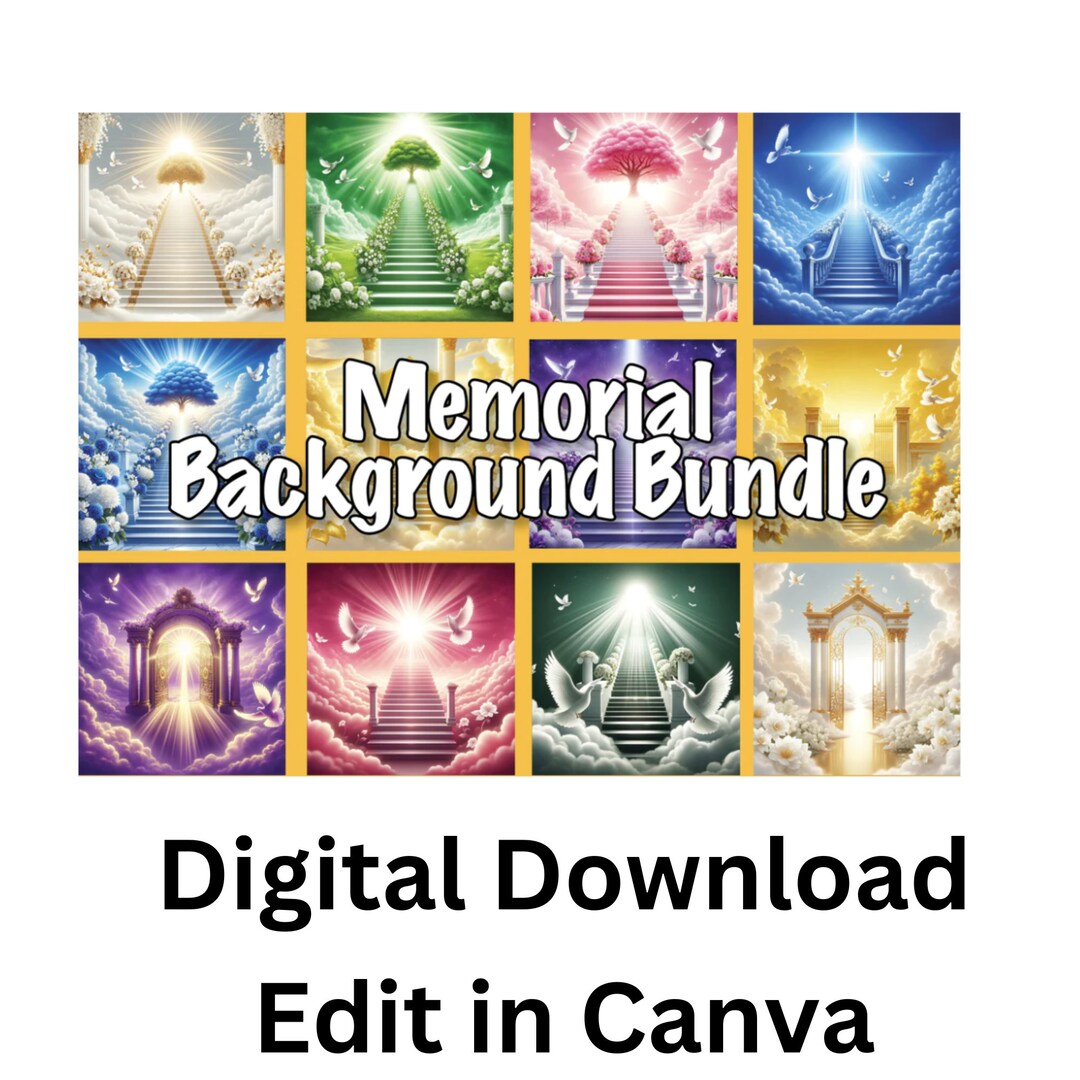 Memorial Background PNG and JPG Bundle, Png Design File, Jpeg Inclusion ...