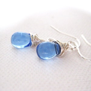 Dainty Blue Sterling Silver Earrings Last Few Pairs - Etsy