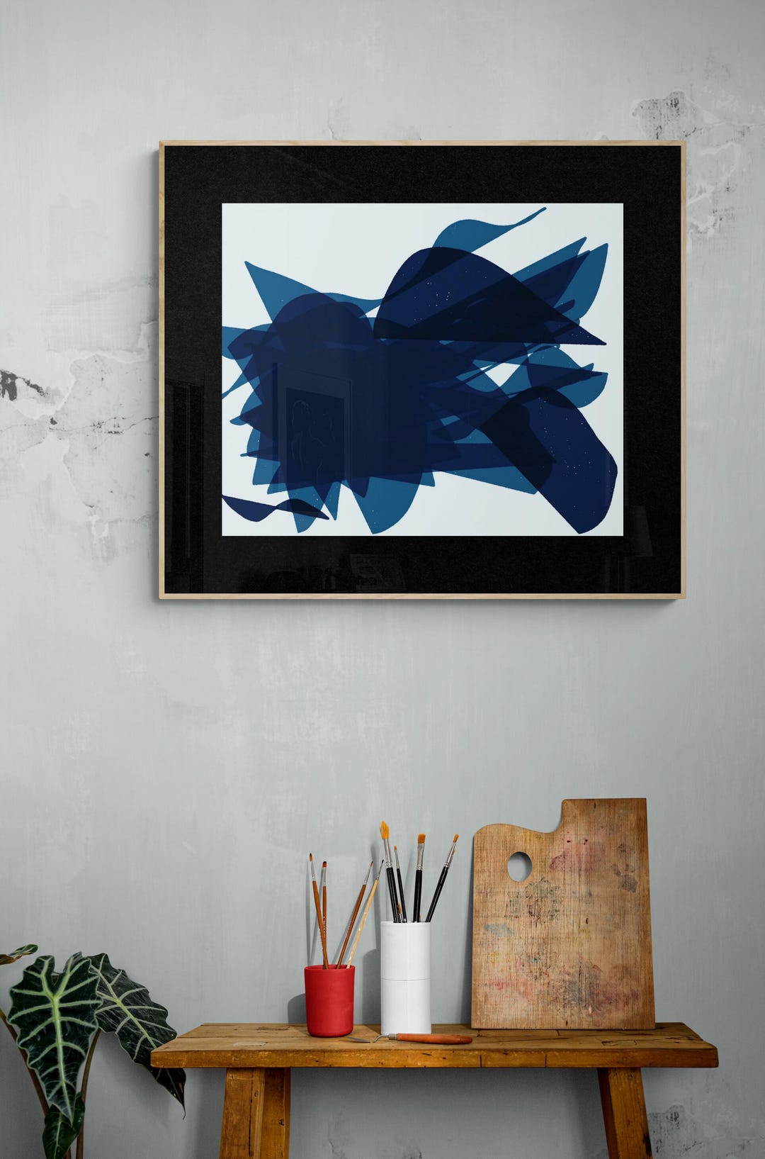 Mystical Raven Art Print Abstract Black & Blue Illustration Giclée ...