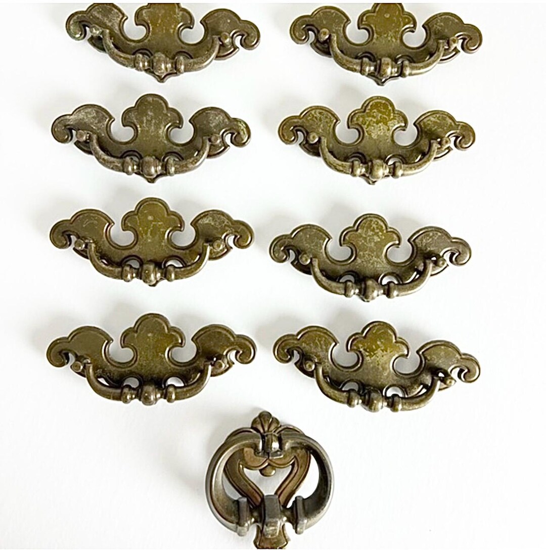 Vintage Metal Drawer Pulls Hardware Replacement Knobs Furniture ...