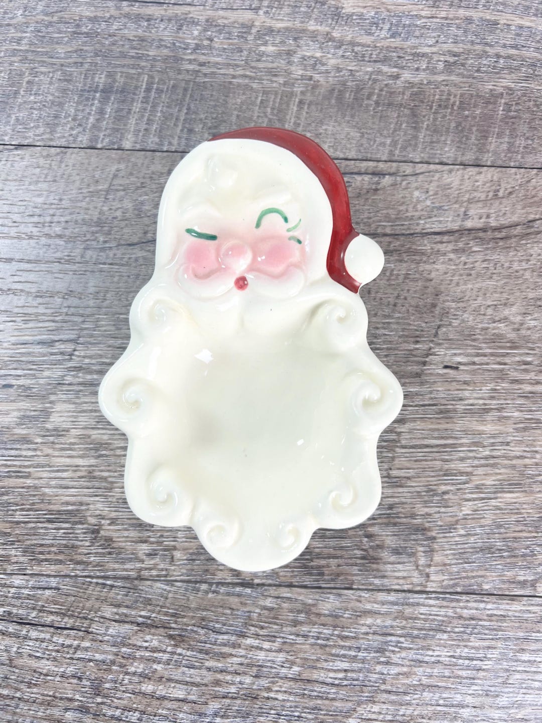 Vintage Winking Santa Claus Dish Christmas Trinkets Holidays Decor - Etsy
