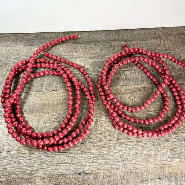 Red Beaded Garland - Etsy