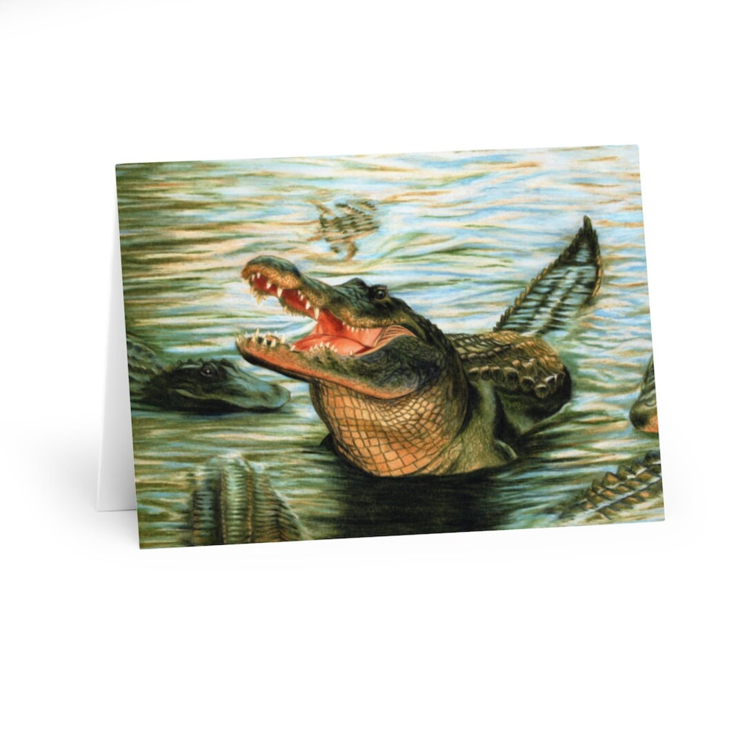 Smiling Adult Alligator Greeting Cards 5 Pack - Etsy