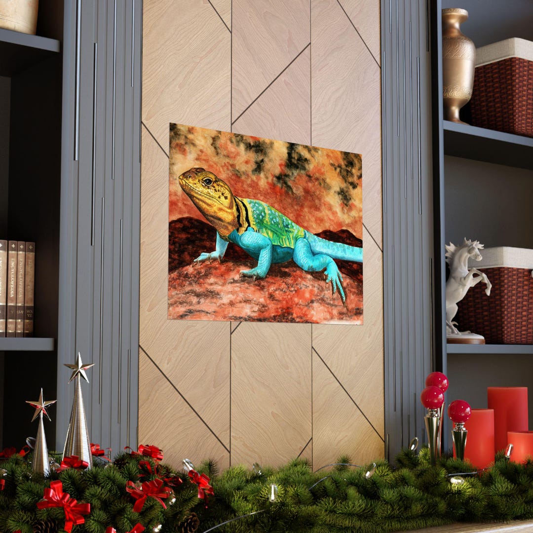 Collared Lizard Matte Horizontal Posters - Etsy