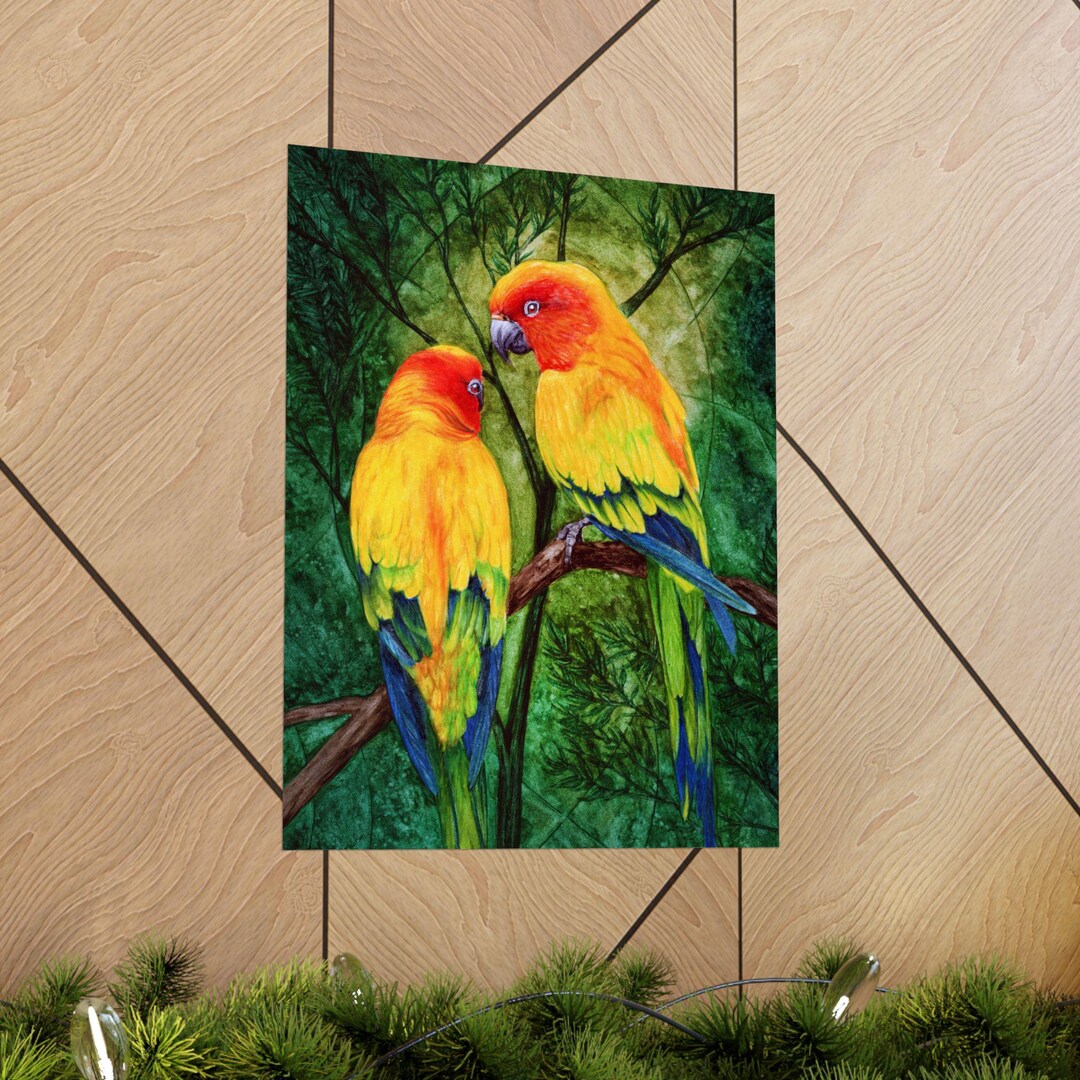 Sun Conure Parrots Matte Vertical Posters - Etsy