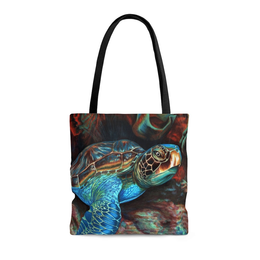 Green Sea Turtle AOP Tote Bag - Etsy
