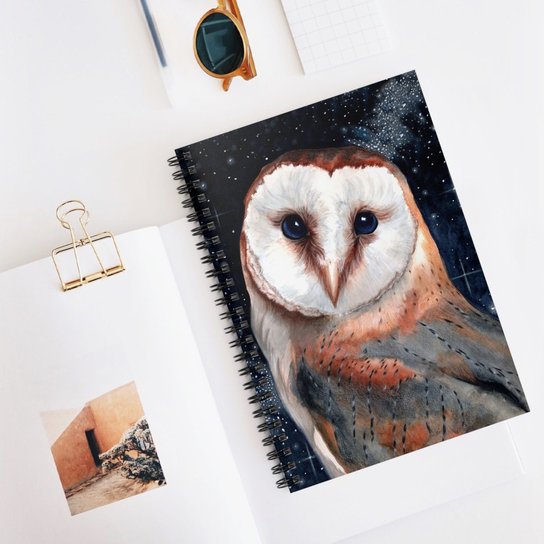 Barn Owl Spiral Notebook - Ruled Line - Etsy