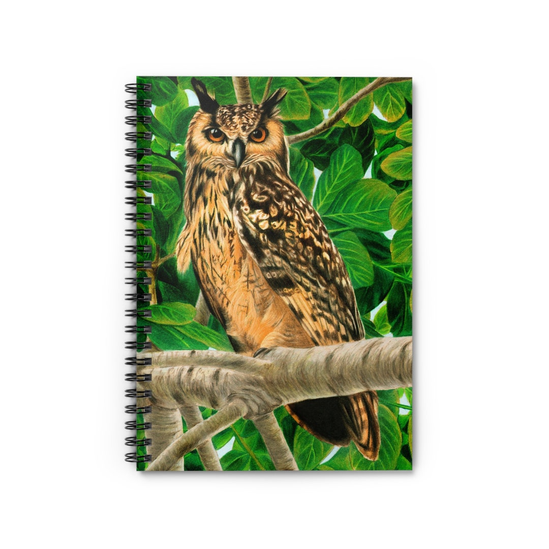 Eurasian Eagle Owl Spiral Notebook - Ruled Line - Etsy