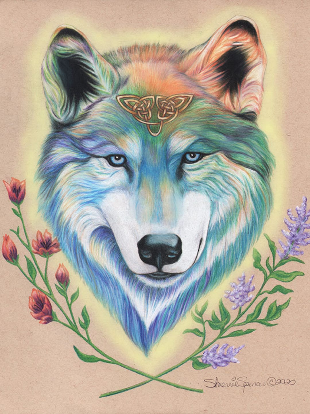 Spirit Wolf Original Artwork by Artist Sherrie Spencer - Etsy