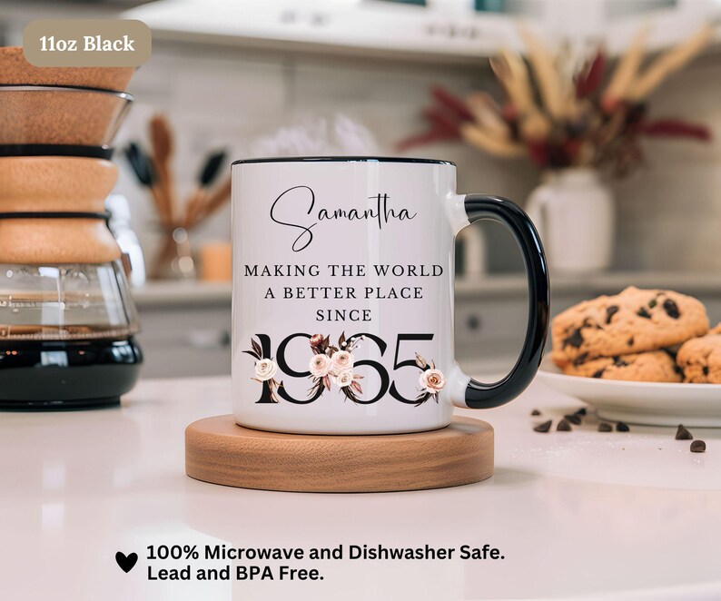Personalized 60th Birthday Mug, Custom Name Mug, Floral Mug, Making the ...