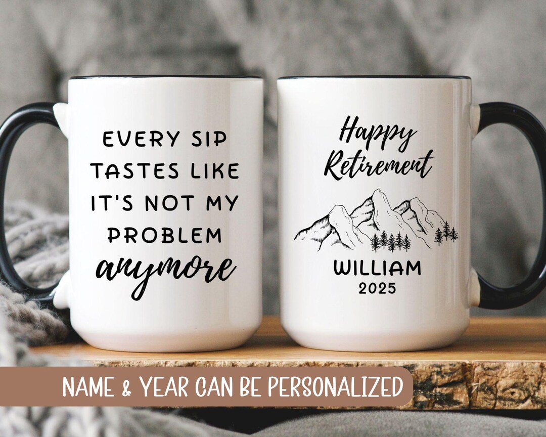 Personalized Retirement Coffee Mug, Custom Retirement Gift for Boss ...