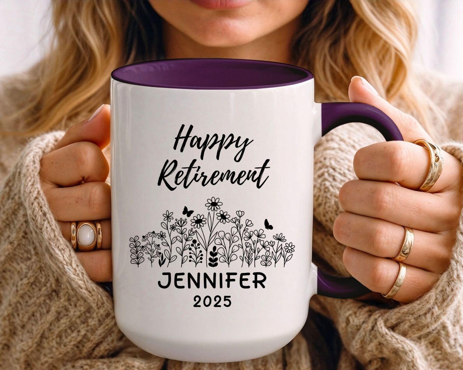 Personalized Retirement Mug for Women, Happy Retirement Coffee Cup ...