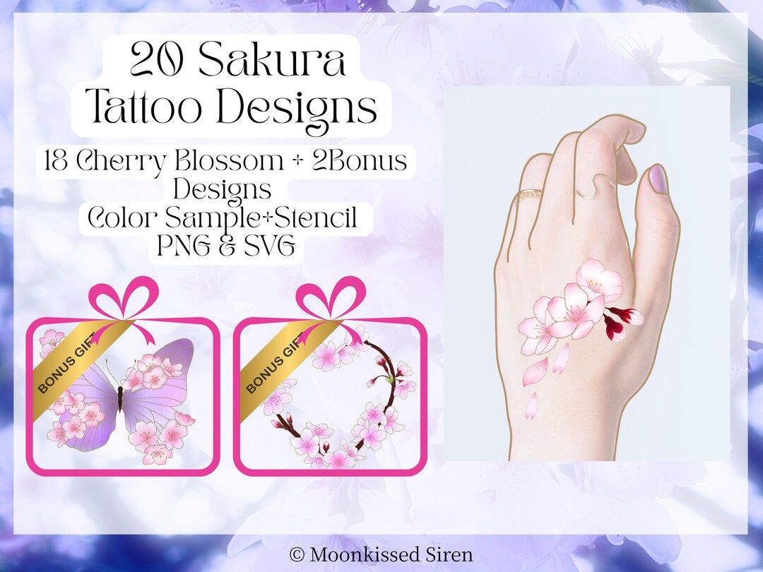 20 Sakura Tatto Designs | PNG & SVG - Etsy