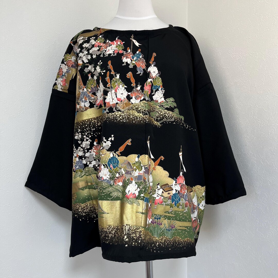 Upcycled Japanese Kimono Top - Handmade Vintage Japanese Clothing ...