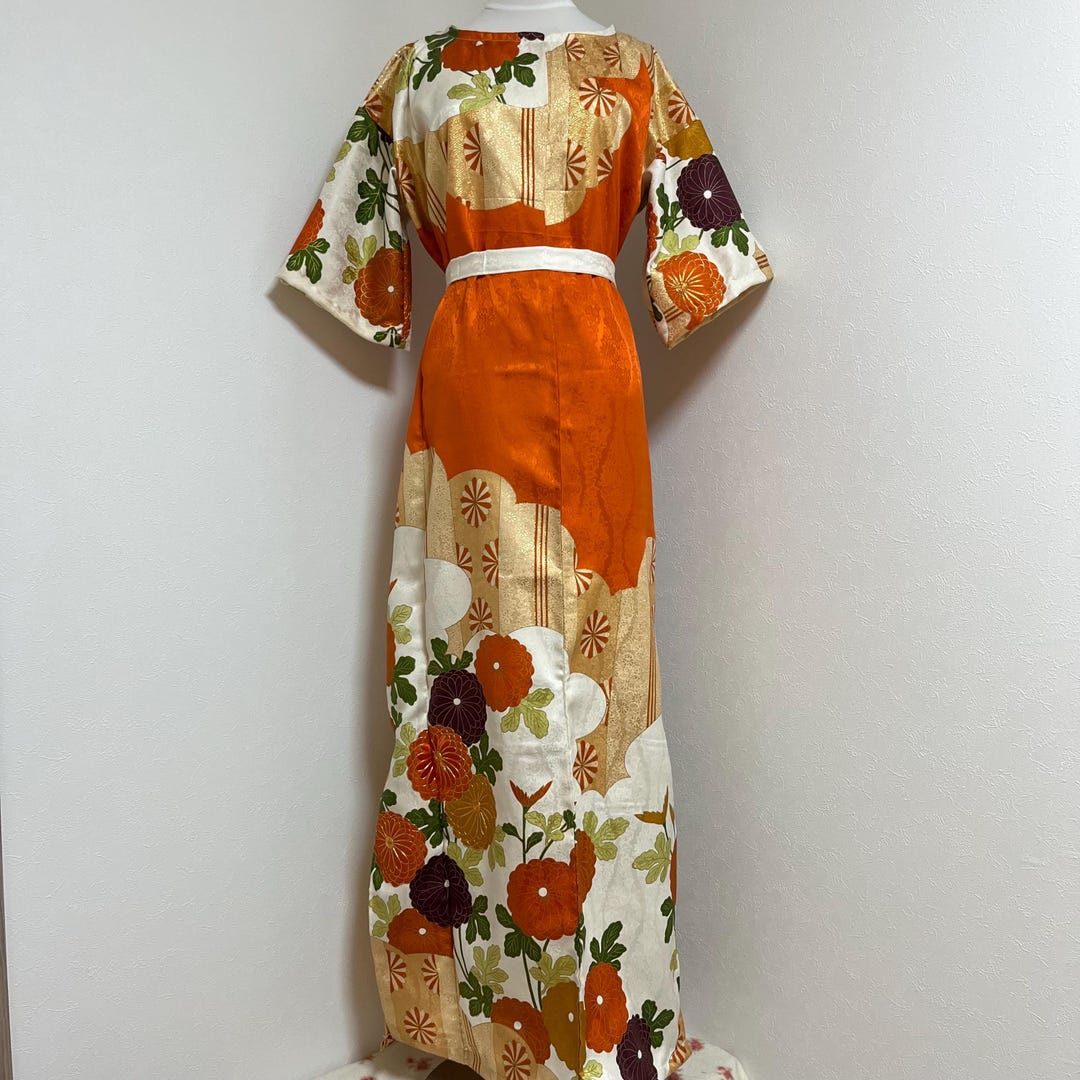 Upcycled Japanese Kimono Long Dress - Handmade Vintage Japanese ...