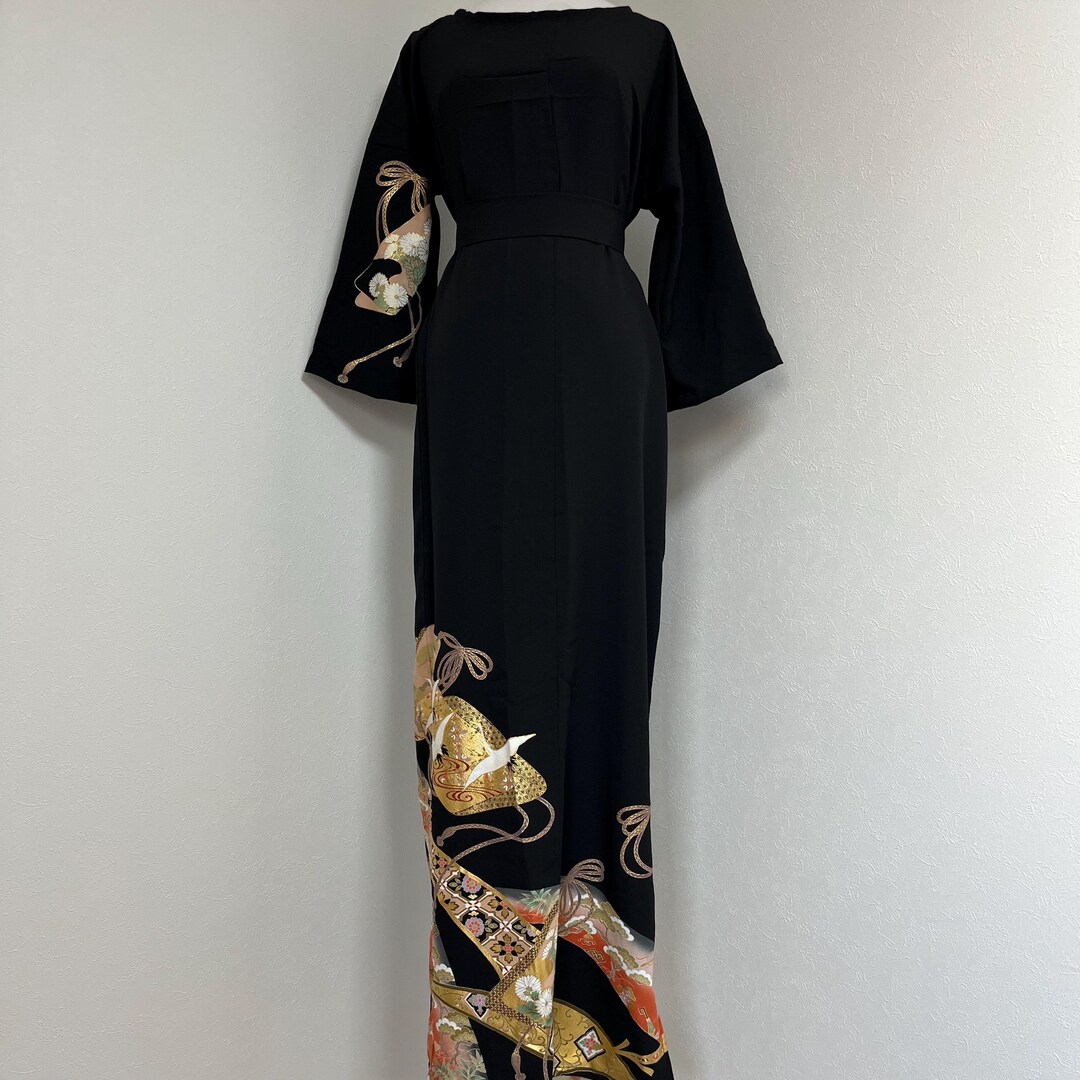 Upcycled Japanese Kimono Long Dress - Handmade Vintage Japanese ...