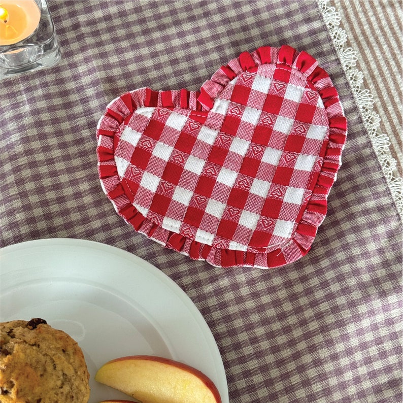 Heart Coaster With Ruffle Edge - PDF Sewing Pattern - Etsy