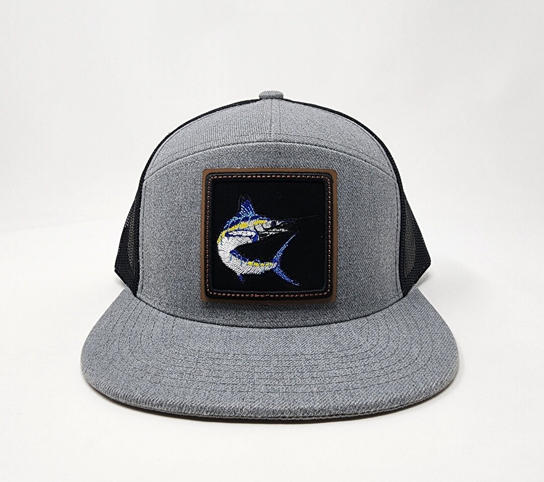MARLIN 7 Panel Adjustable Meshback Snapback Hat - Etsy