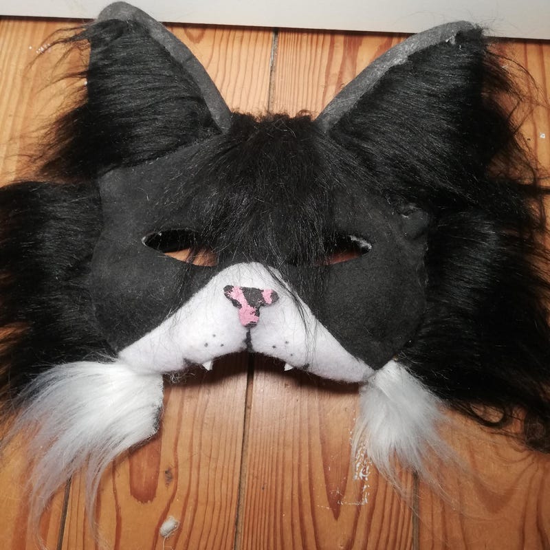 Therianska maska kota - Etsy Polska