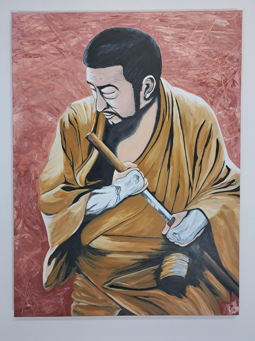 Zatoichi (ichi) the Blind Swordsman. Samurai, Katana, Big Acrylic Painting Cm 120 X 90 - Etsy