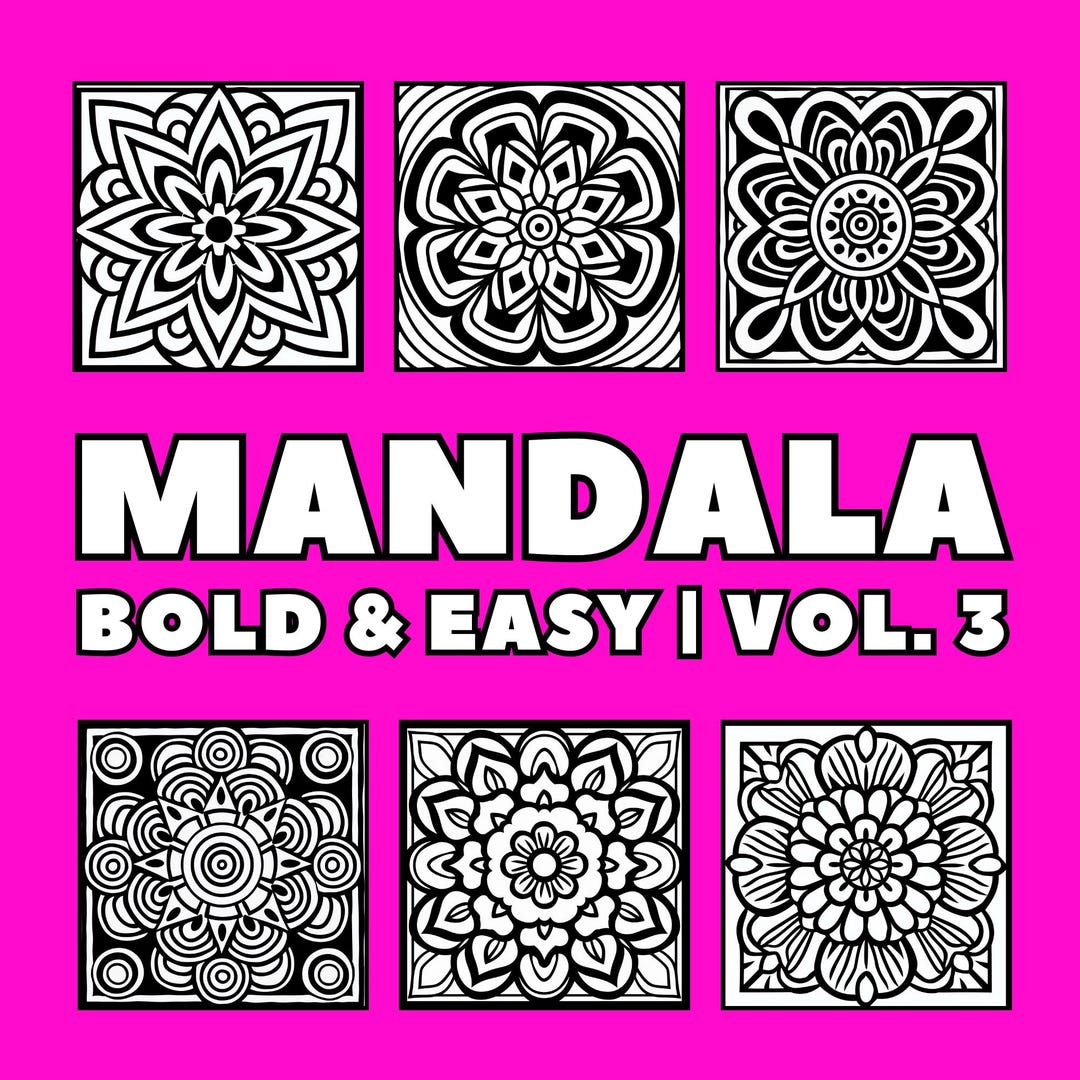 50 Printable Mandala Bold and Easy Coloring Pages Mandala Designs for ...